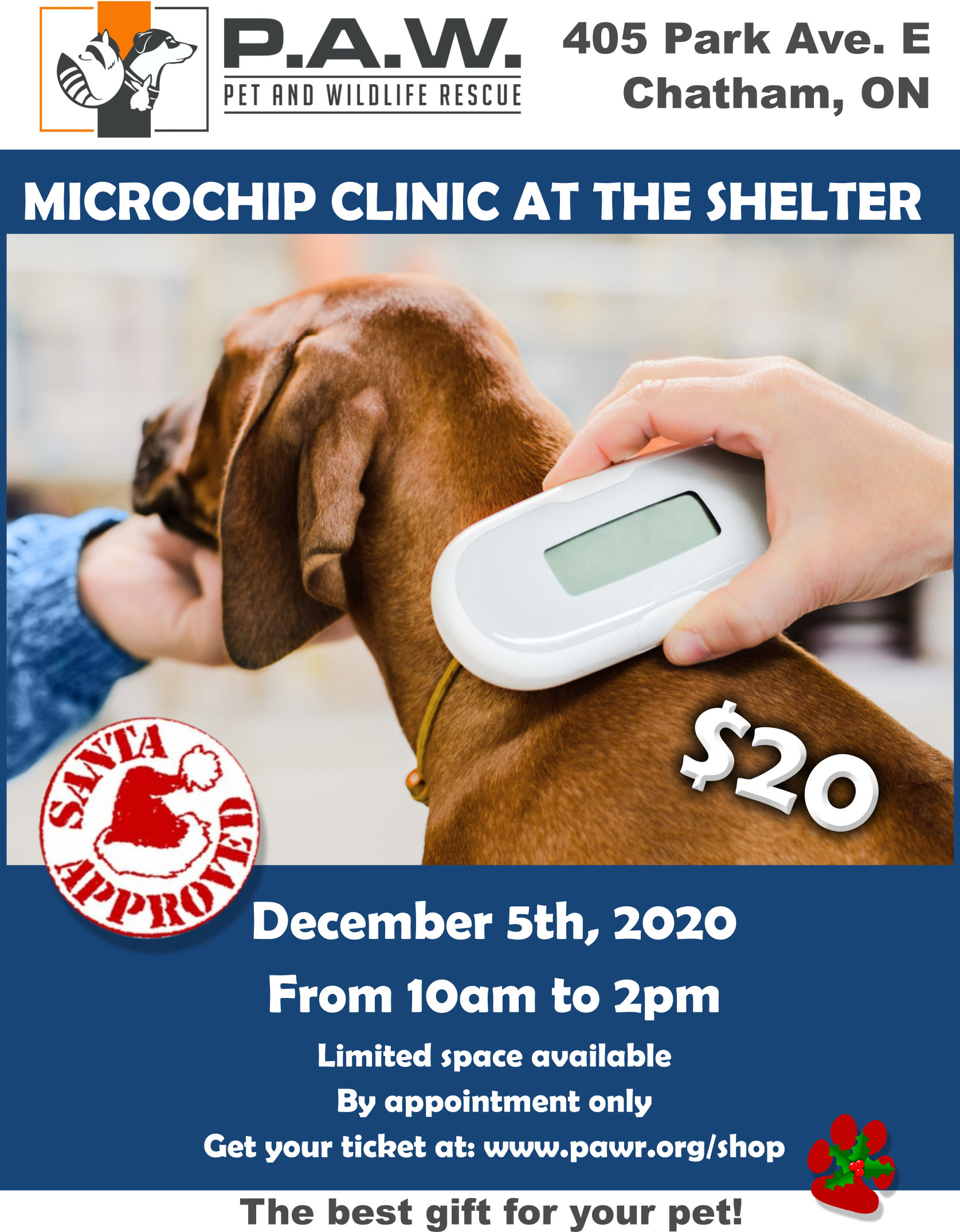 Microchip Clinic Dec. 5th – PAW Rescue